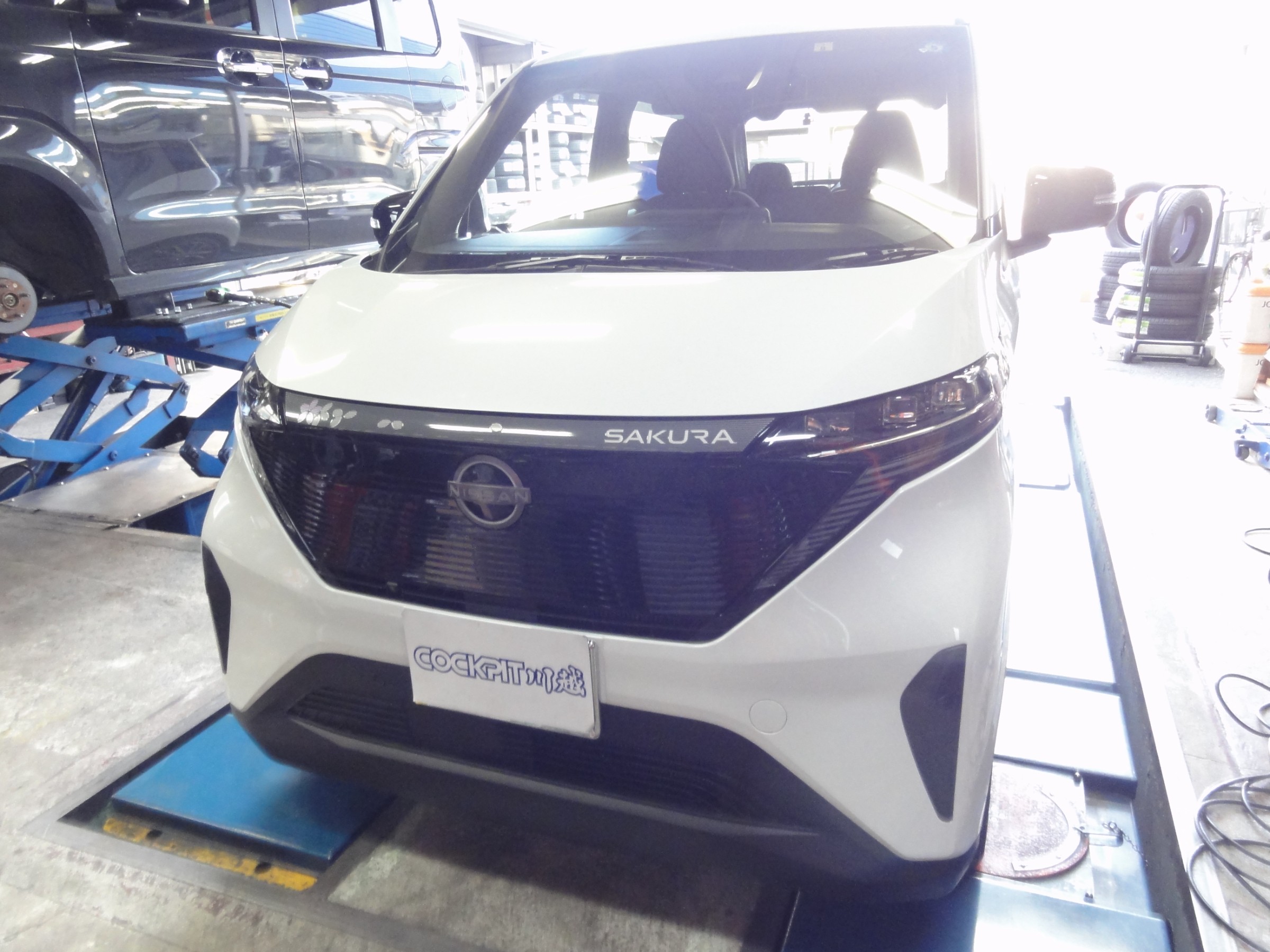 SAKURA（B6AW）アライメント測定＆調整。 | 日産 ホイール > 4輪トータルアライメント測定・調整 | 作業日誌 | コクピット 川越 | お店の得意技紹介