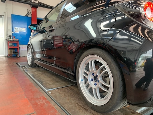 TOYOTA VITZ GRMN TURBO [NCP131] 4輪アライメント測定&調整・ENKEI RPF1取付・アムテックスキャンバーボルト取付 #トヨタ#GRヴィッツアライメント ...