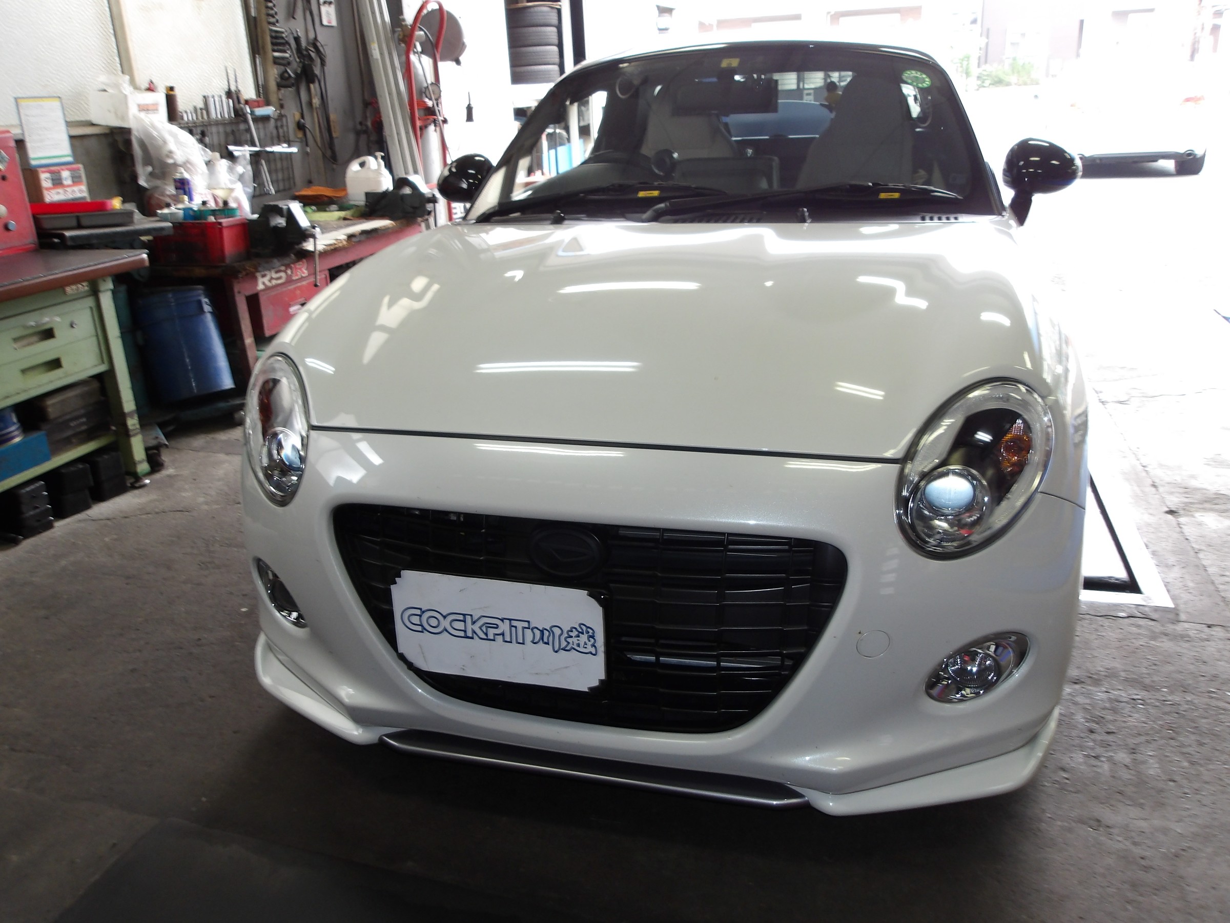 コペン（LA400K）ブリヂストンタイヤ「ポテンザ アドレナリン RE004」装着。 | ダイハツ コペン タイヤ タイヤ > タイヤ交換 | 作業日誌 | コクピット 川越 | お店の得意技紹介