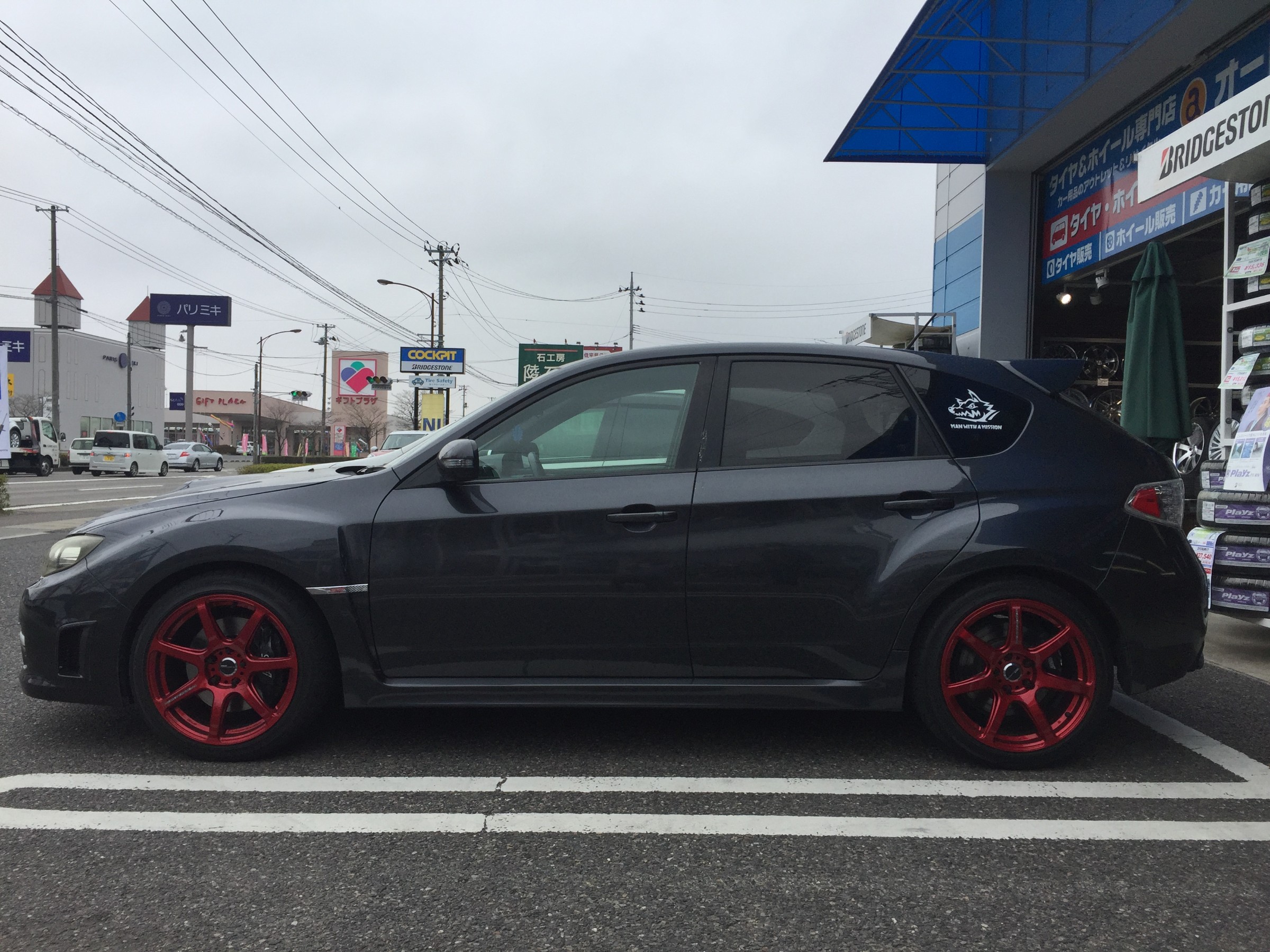 SUBARU GRB ＆ WORK EMOTION CANDY RED 特注カラー | スバル インプレッサSTI ホイール 足まわり ...