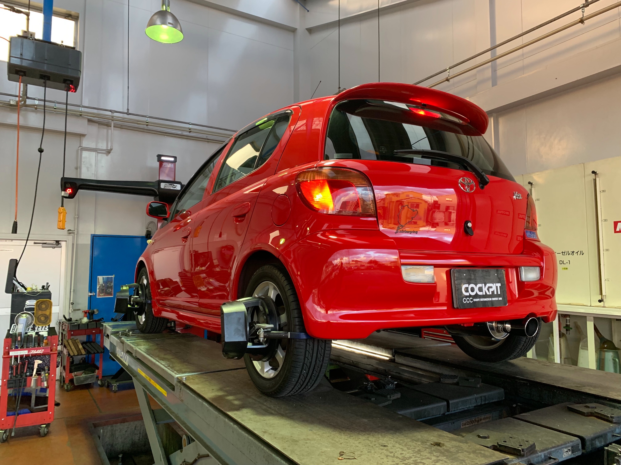 TOYOTA NCP13 Vitz SPOON リジカラ取付 ＆ 1G締付 ＆ 4輪アライメント調整 | トヨタ ヴィッツ 足まわり ...